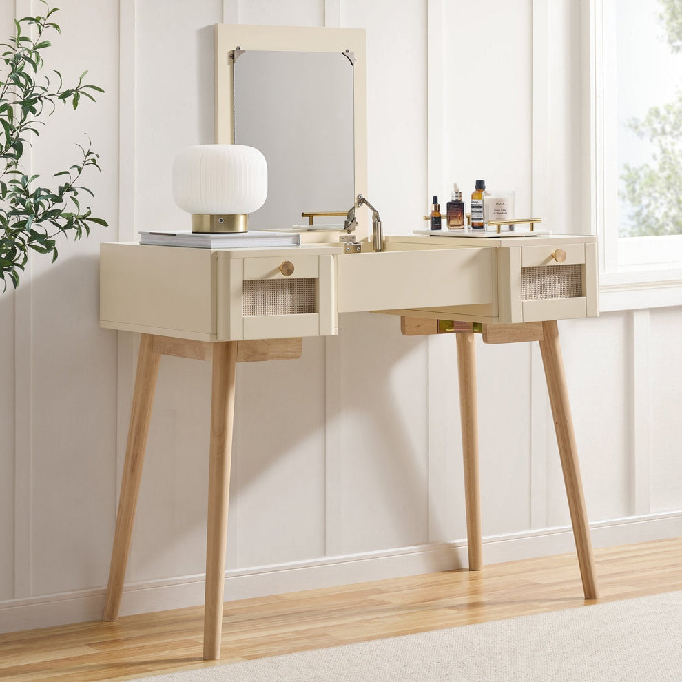 DUS-GOL-05619 Grade-B Dusk Aurelia Dressing Table Console with Mirror ...