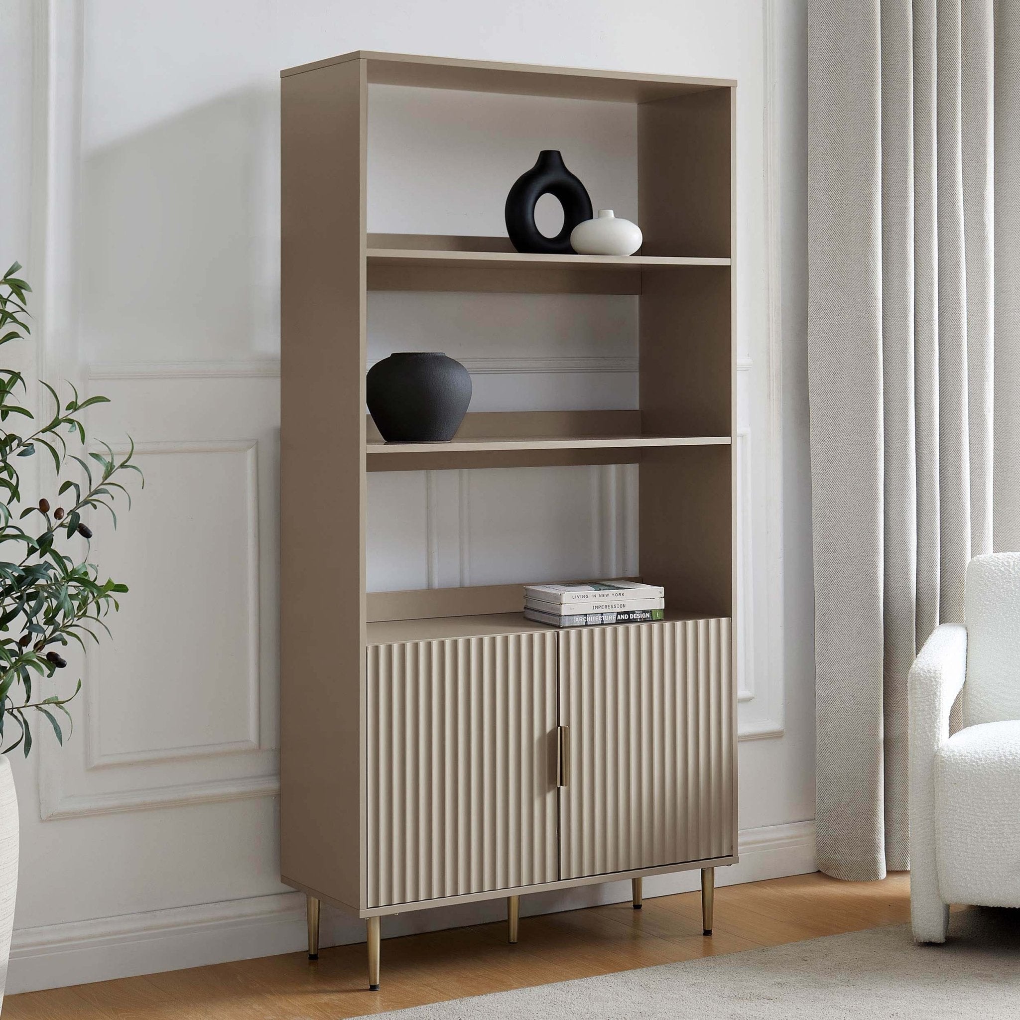 DUS-GOL-03893 Grade-BER Dusk Evie Shelving Unit - Taupe RRP £143 ...