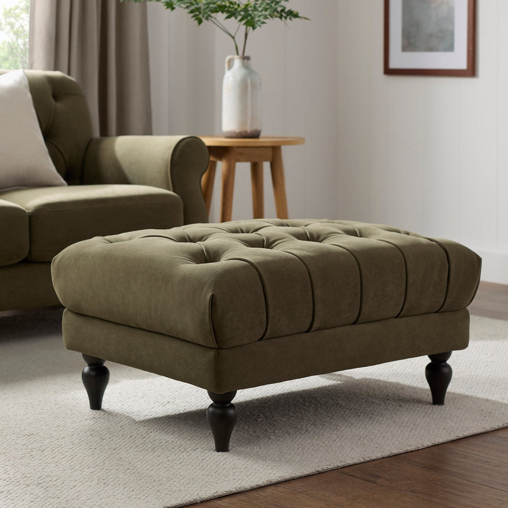 DUS-GOL-04925 Grade-B Dusk Hebden Pouffe - Olive Green RRP £199 ...