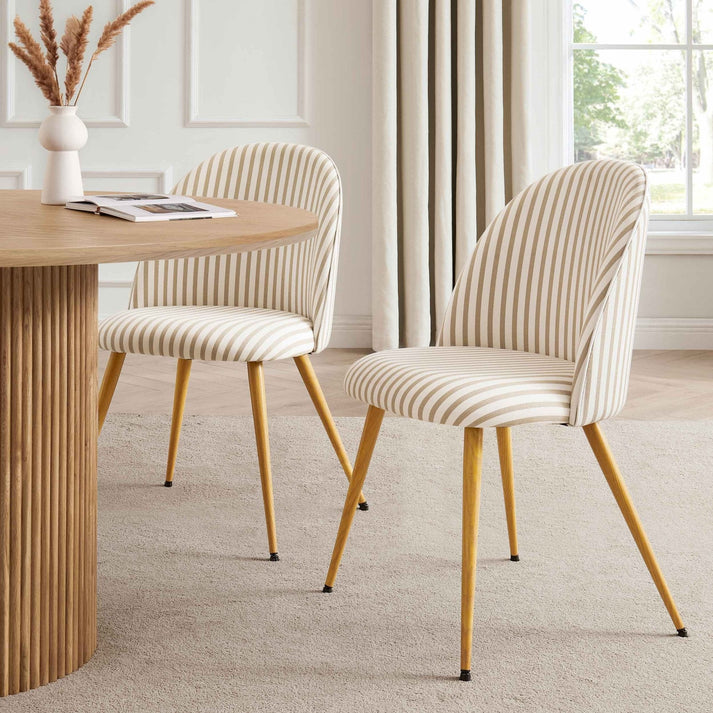 DUS-GOL-05168 Grade-B Dusk Iris Set of 2 Dining Chairs - Natural Strip ...