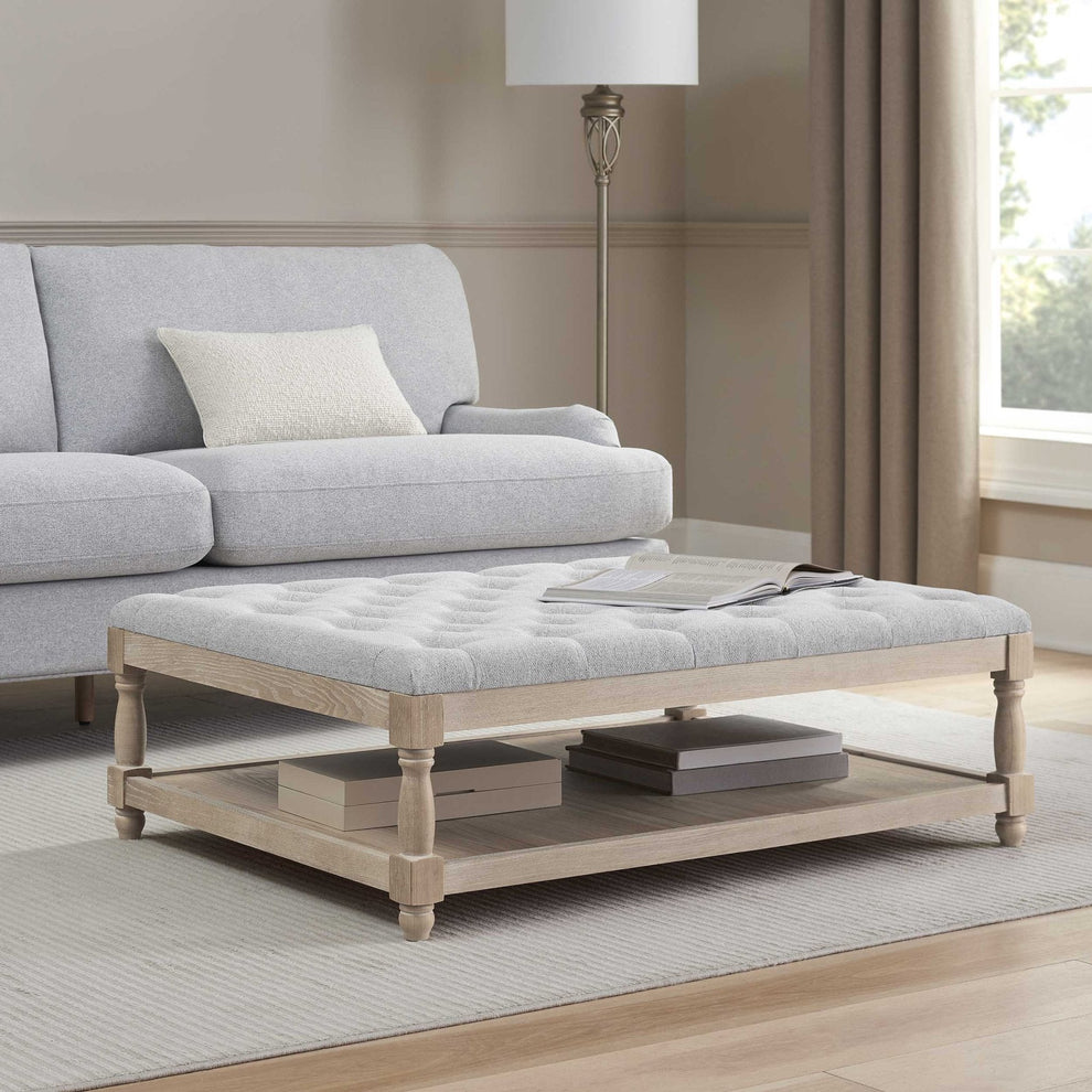 DUS-GOL-04881 Grade-B Dusk Knaresborough Button Back Coffee Table Pouf ...