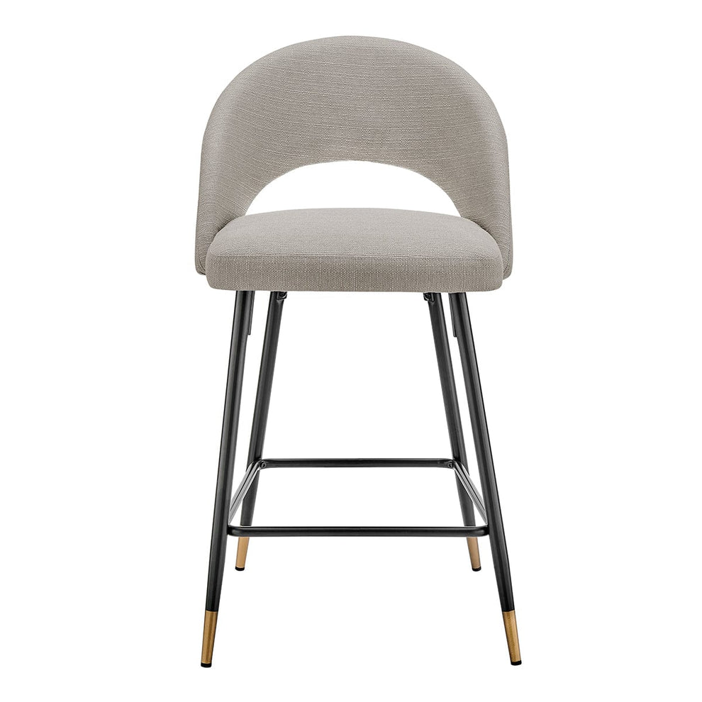 DUS-GOL-05457 Grade-B Dusk Lola Set of 2 Barstools - Linen Look - Ston ...