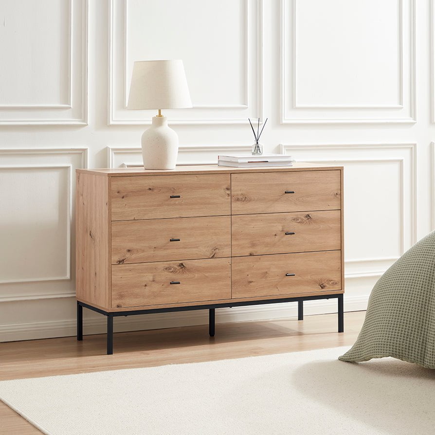 Dusk Customer Returns DUS-GOL-01214 Grade-B Dusk Willow 6 Drawer Chest ...